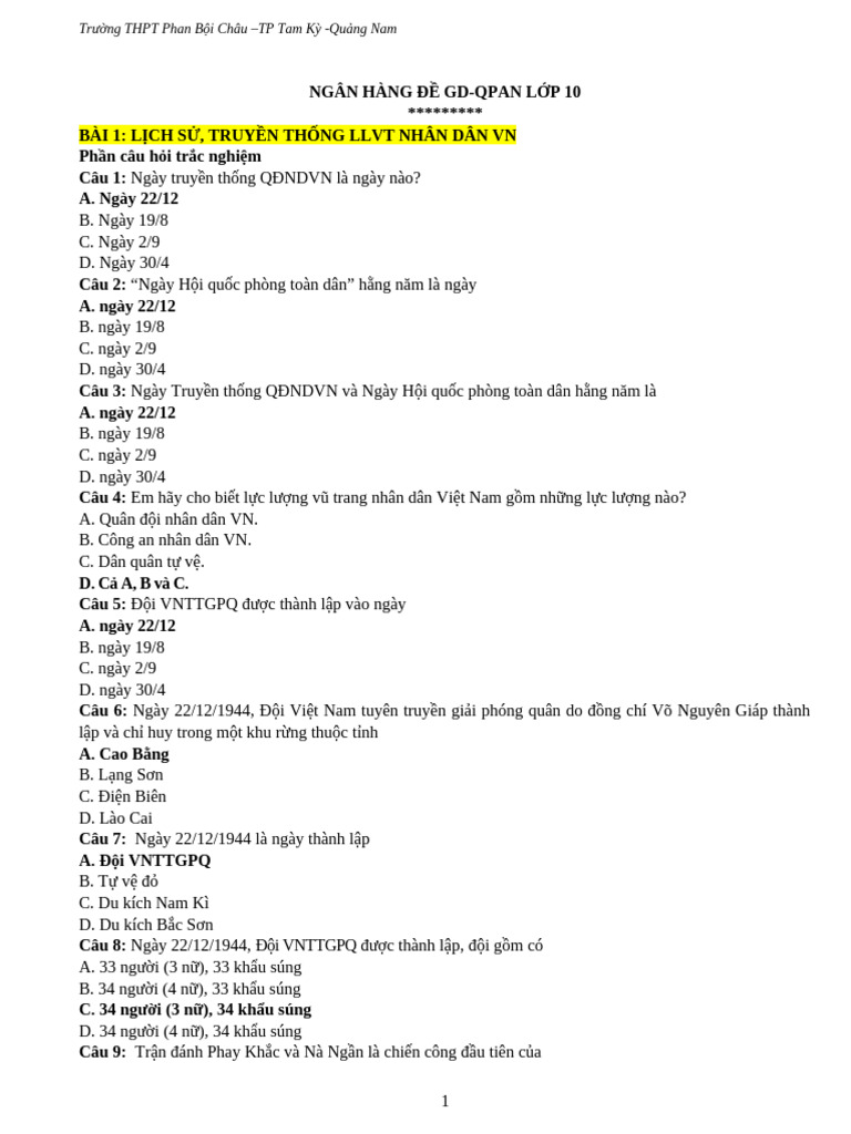 Ngan Hang de QPAN 10 | PDF