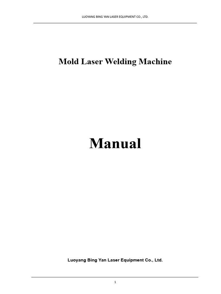 Mold Laser Welding Machine Manual | PDF | Laser | Welding