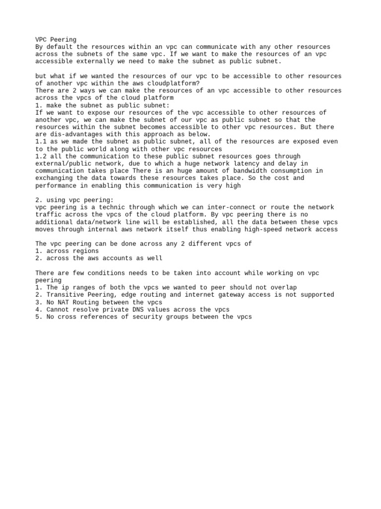 VPC Peering | PDF
