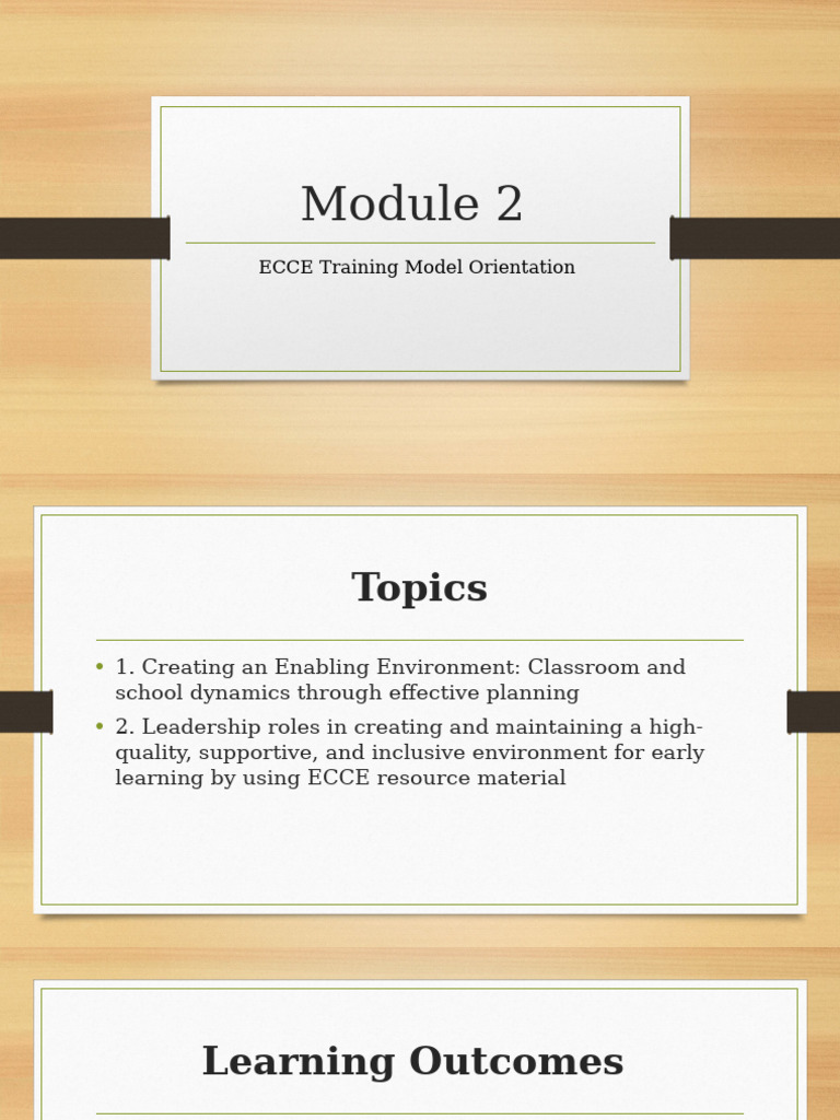 Module 2 Presentation ECCE Training Model Orientation | PDF