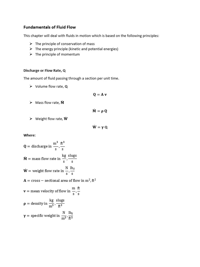 Fundamentals-of-Fluid-Flow-2 | PDF | Fluid Dynamics | Reynolds Number