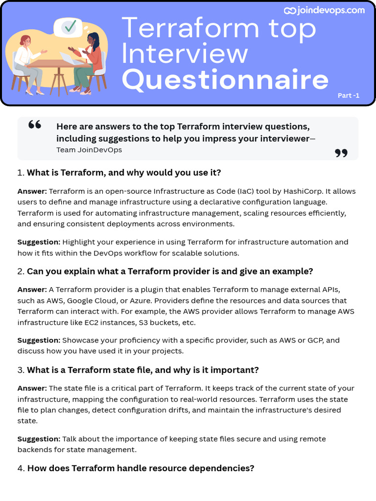Terraform Top Interview Questions _ Part 1 _ JoinDevops | PDF | Version Control | Information ...