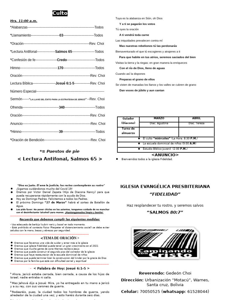 Boletin para El Culto | PDF