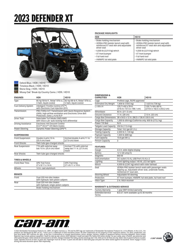 Orv SSV My23 Spec Can Am Def XT en HR | PDF | Automotive Technologies ...