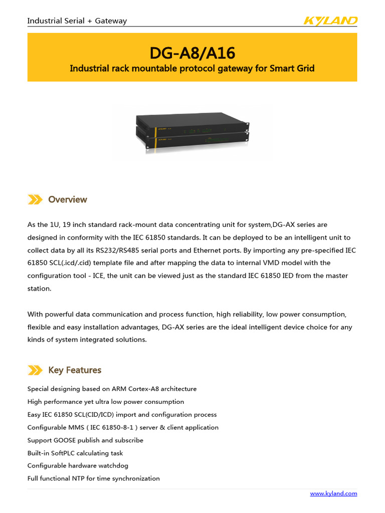 Kyland-DG-A8_A16-Datasheet-EN | PDF | Electronics | Computer Engineering