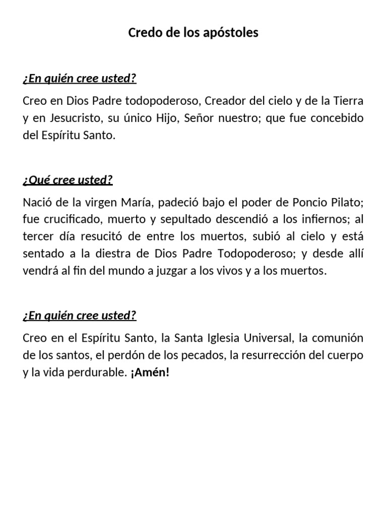 Credo de Los Apóstoles | PDF