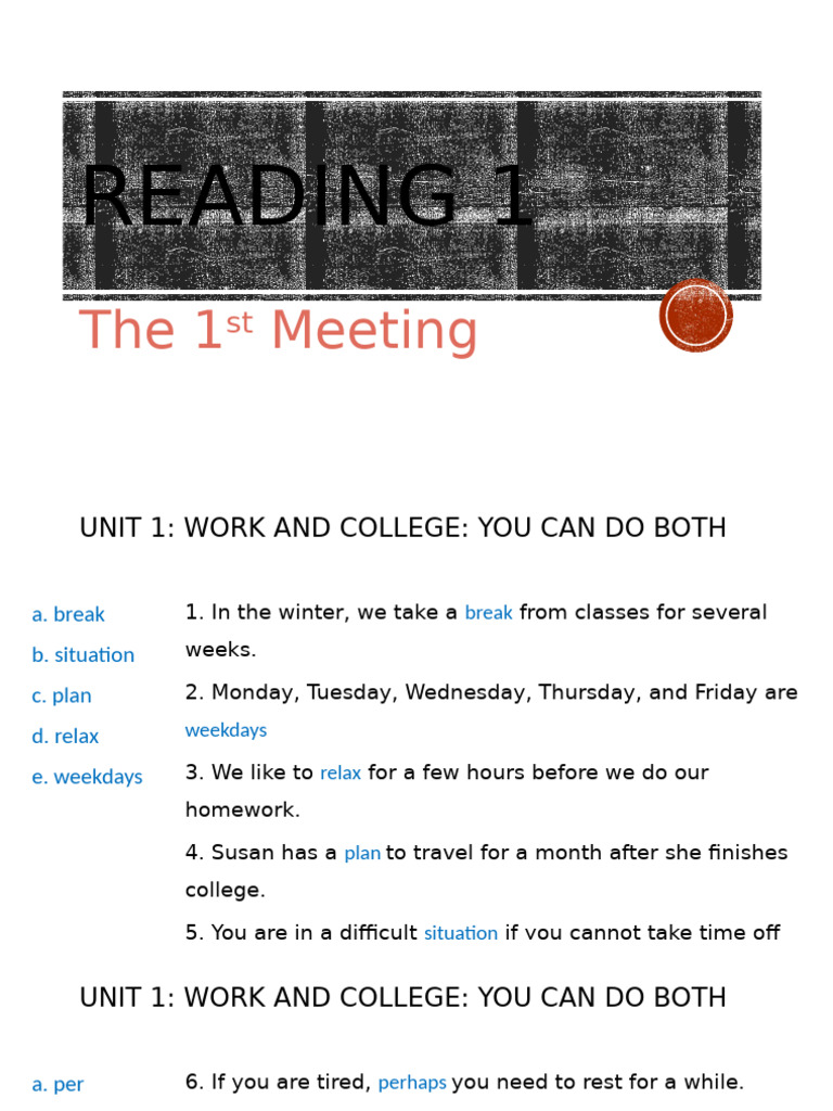 Vocabulary Learning - Chapt 01 - 05 | PDF | Workweek And Weekend | Healthy Diet