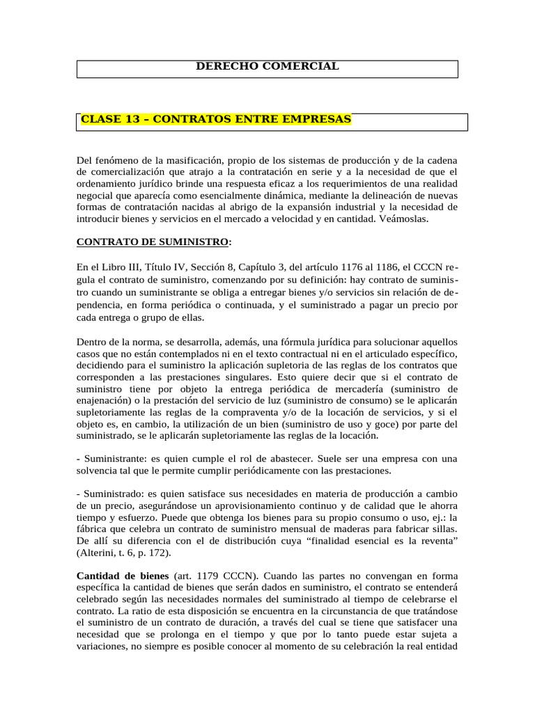 Resúmenes clases COMERCIAL Nro. 16 | PDF | Concesión (contrato ...