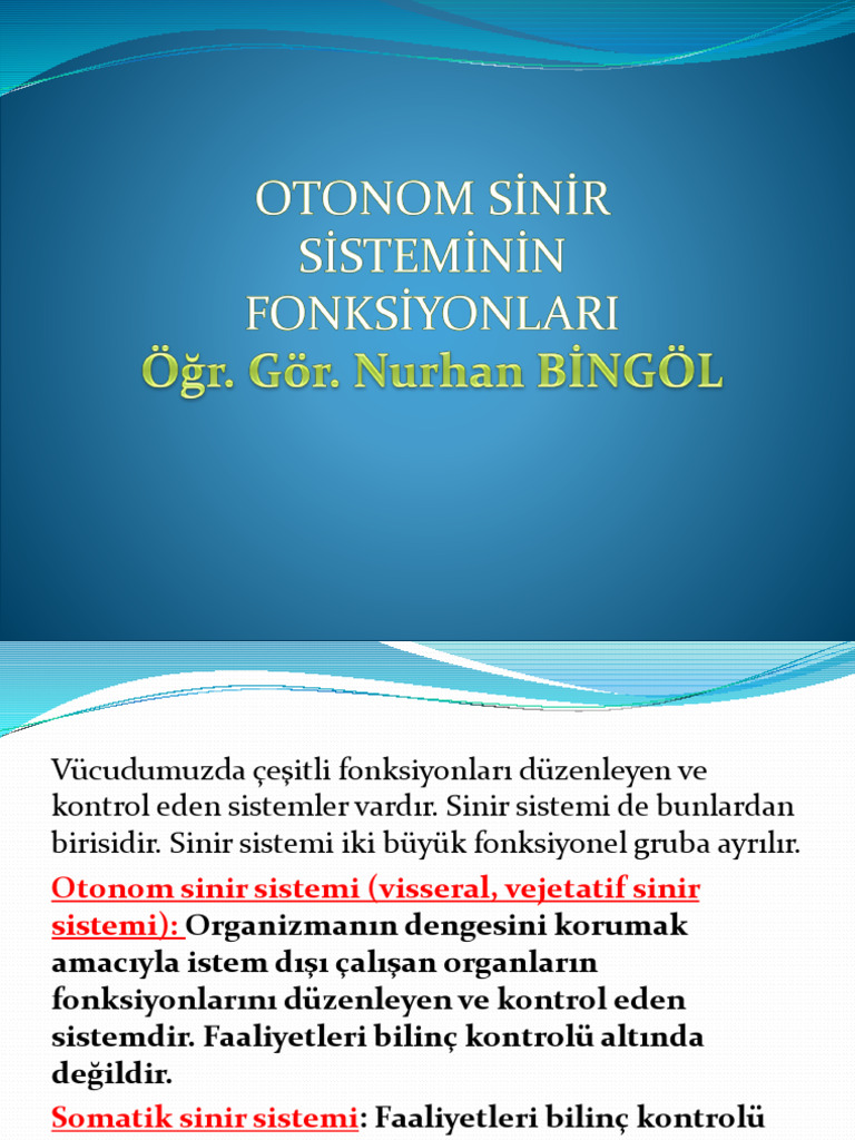 Hafta Otonom Sinir Sistemi Ilaçları - PDF Dosyasının Kopyası | PDF