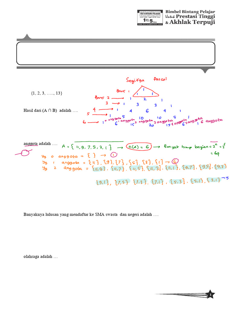 Catatan Post Test Himpunan | PDF