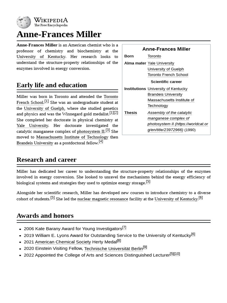 Anne-Frances_Miller | PDF | Physical Sciences | Chemistry