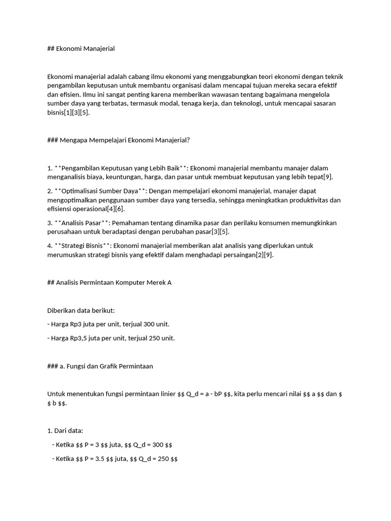 Ekonomi Manajerial | PDF