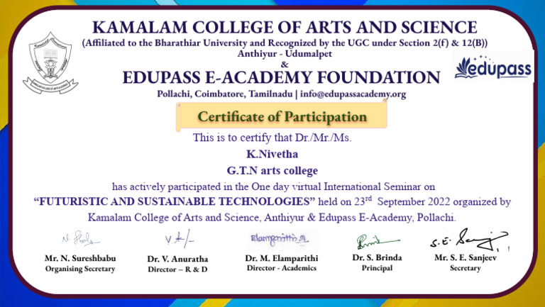K.Nivetha FAST' Certificate | PDF
