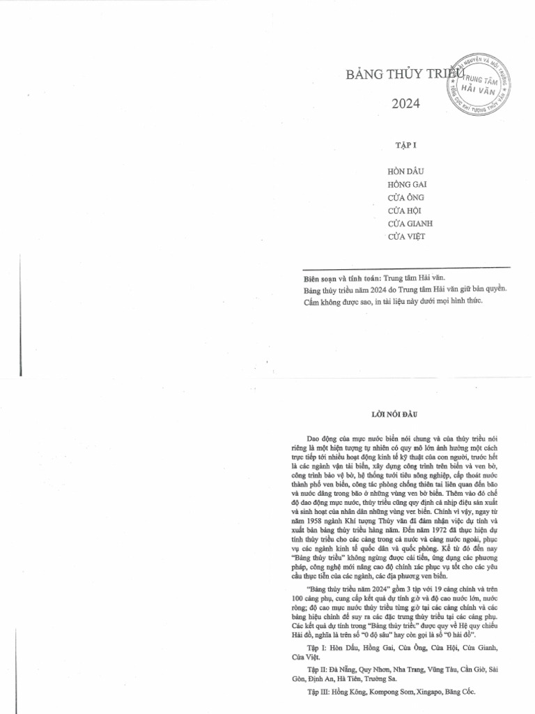 Bang thuy trieu 2024 tap 1 | PDF