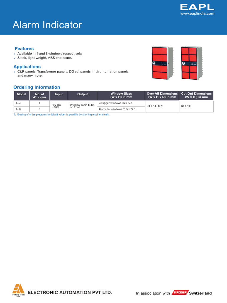 EAPL - Alarm Indicator | PDF