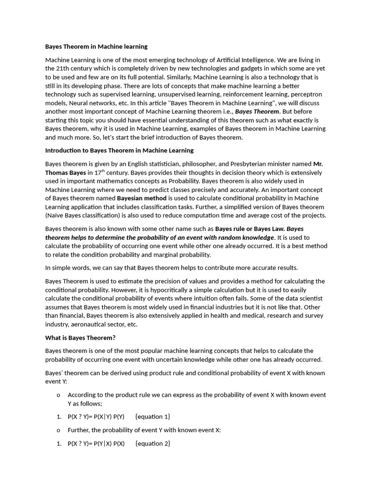 Bayes Theorem for ML Enthusiasts | PDF | Errors And Residuals | Least Squares