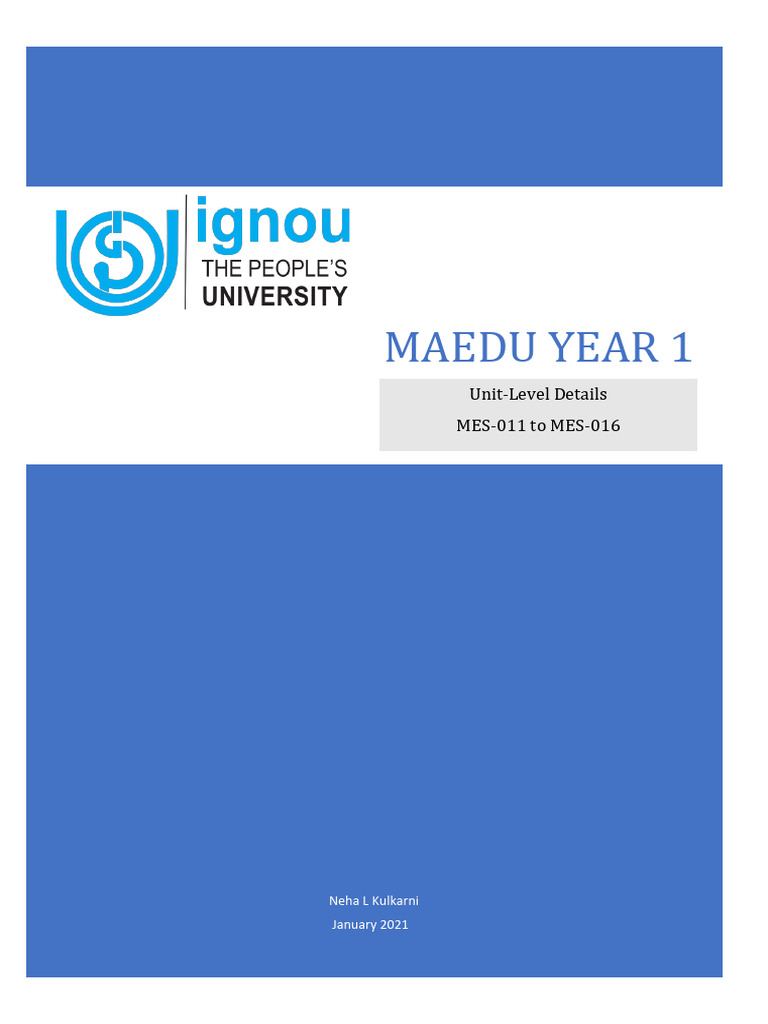 MAEDU Year 1 Course Overview | PDF | Curriculum | Learning