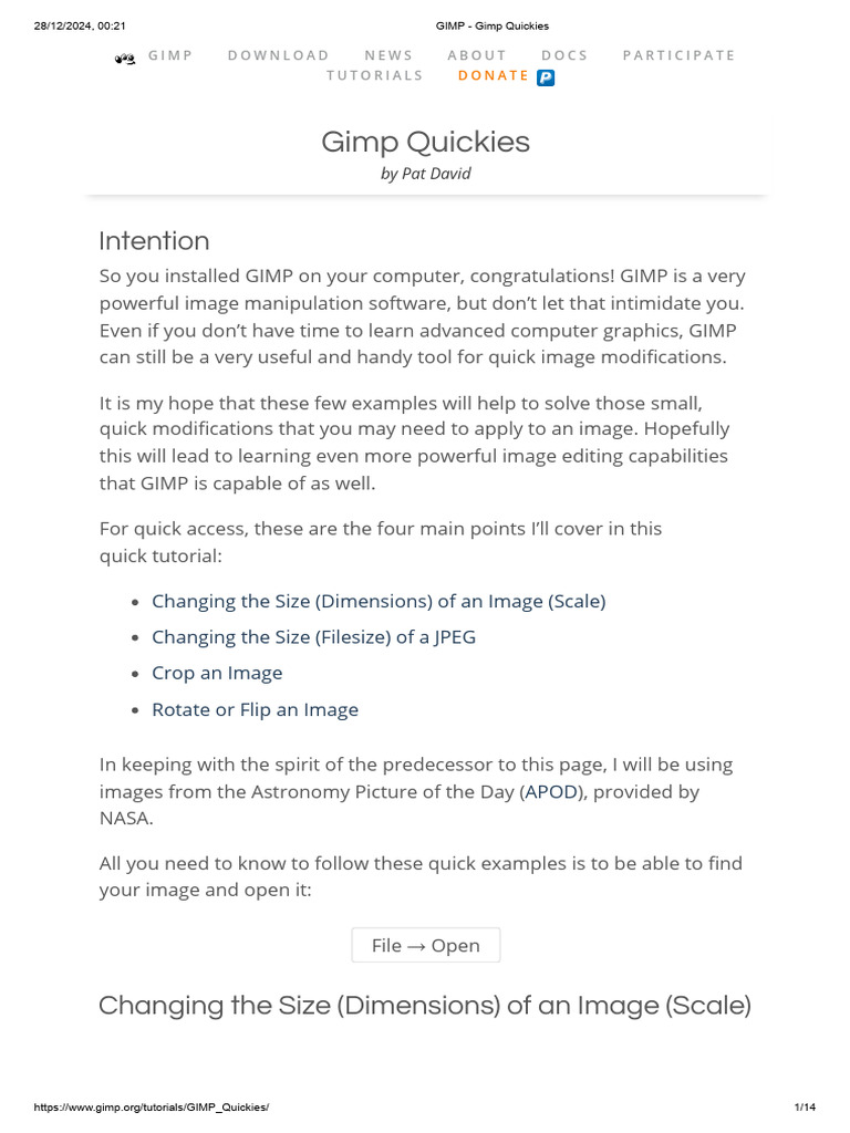 GIMP - Gimp Quickies | PDF | Image Editing | Rotation