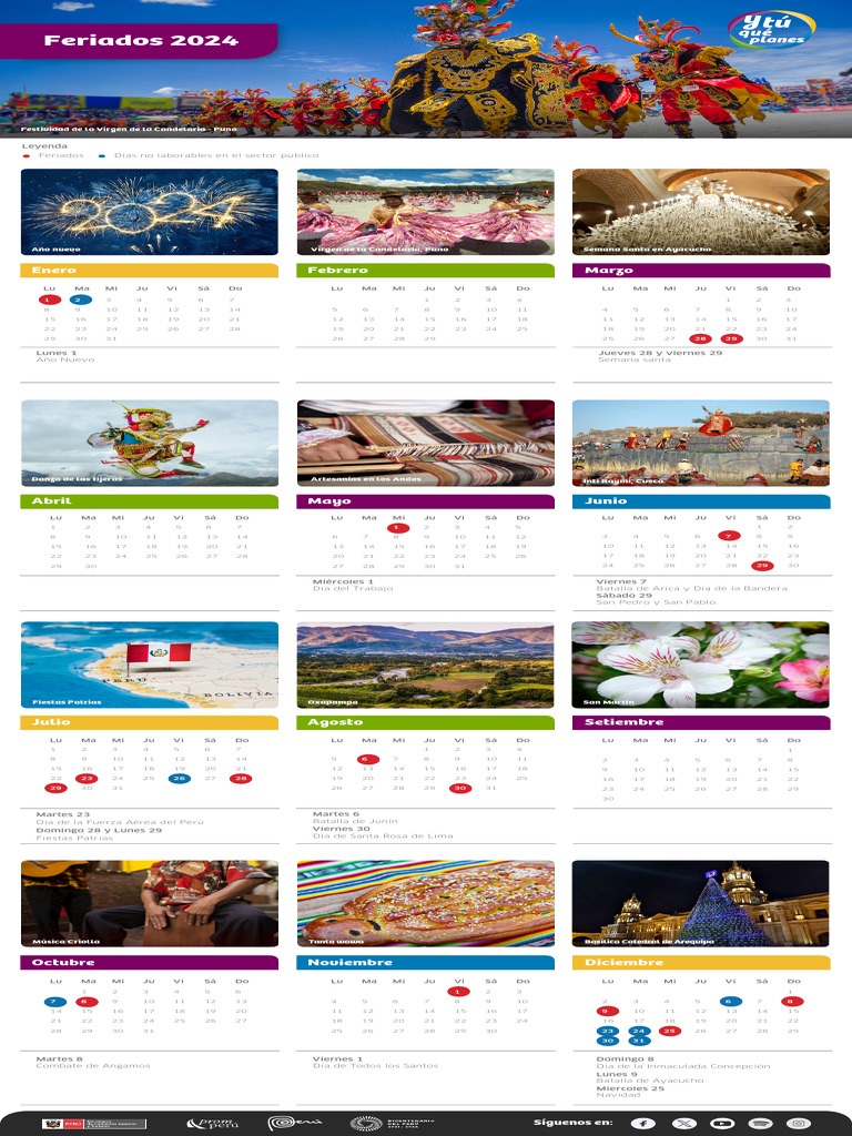 Feriados en Perú 2024 | PDF | Perú