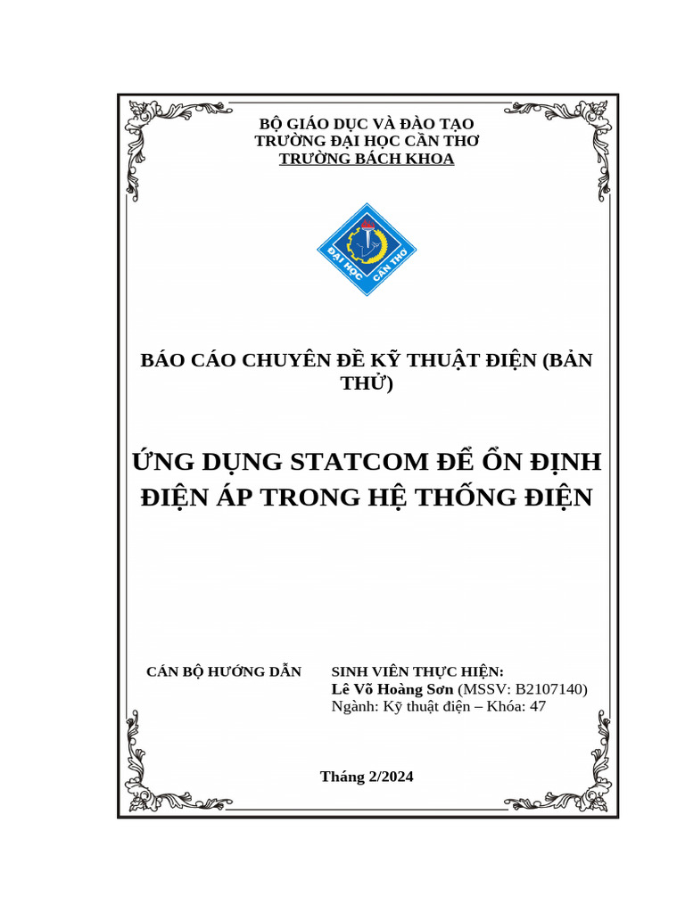 Chuyên đề về Statcom (bt) | PDF