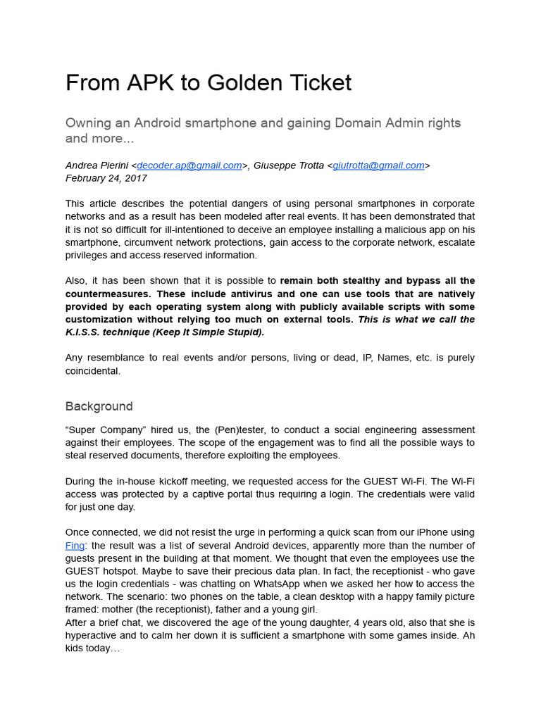 From Apk To Golden Ticket | PDF | System Software | Computing