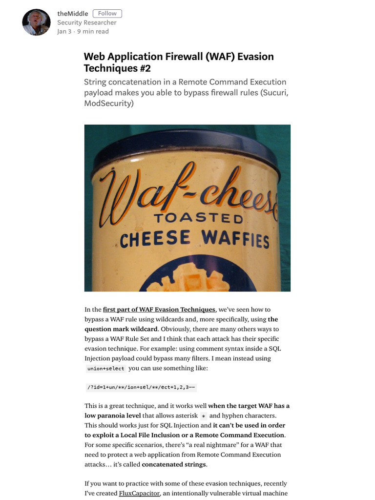 45366-web-application-firewall-(waf)-evasion-techniques-2 | PDF | String (Computer Science ...