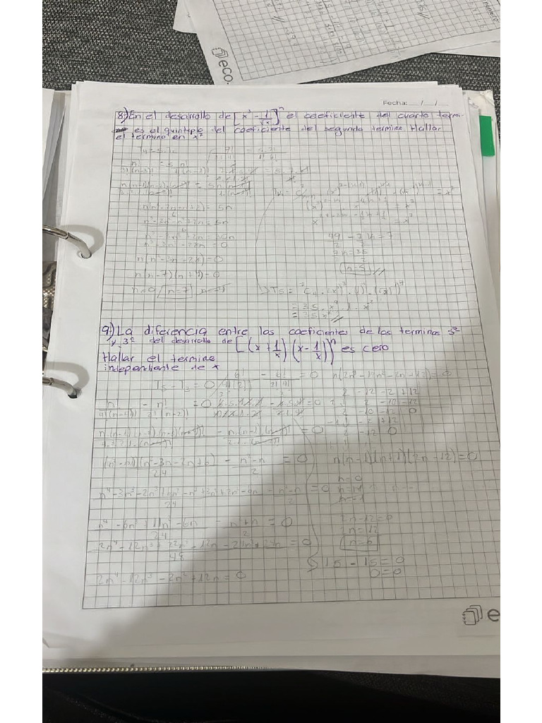 Binomio Guía 4 y ejercicios de clase | PDF