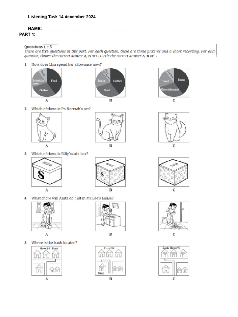 Listening Task 14 December | PDF