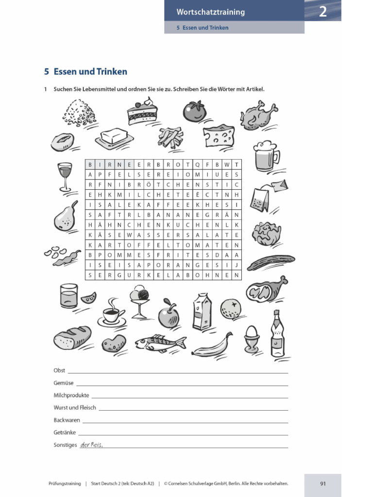 Thema Essen A2 | PDF