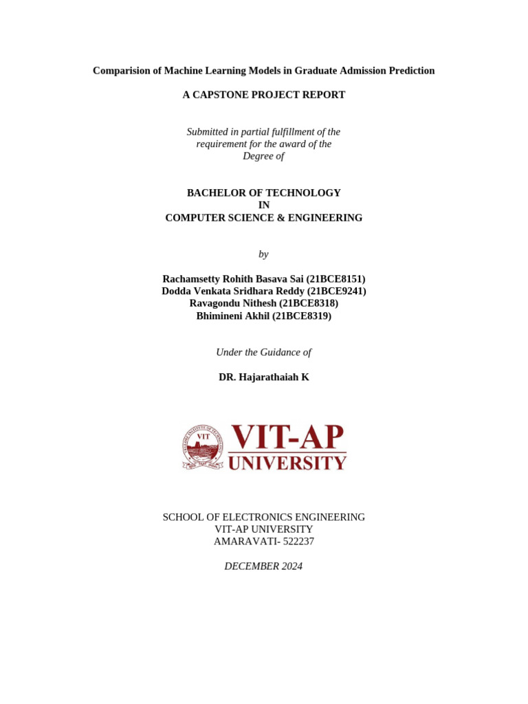 CAPSTONE Report Format | PDF | Machine Learning | Support Vector Machine