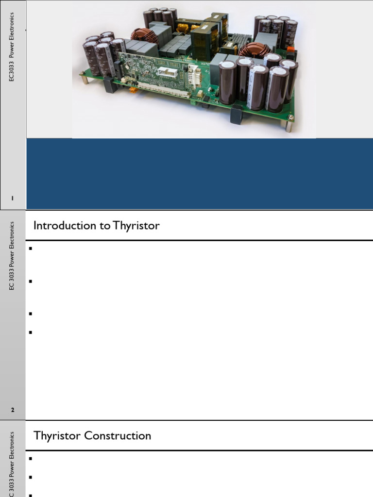 Lecture 5 - Thyristors and Controlled Rectifiers | PDF | Rectifier | Power Electronics