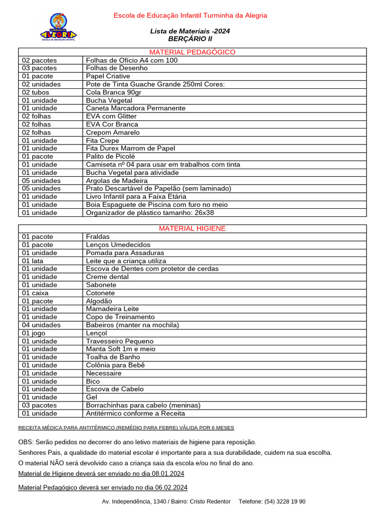 ListadeMateriaisBII18600 498 | PDF