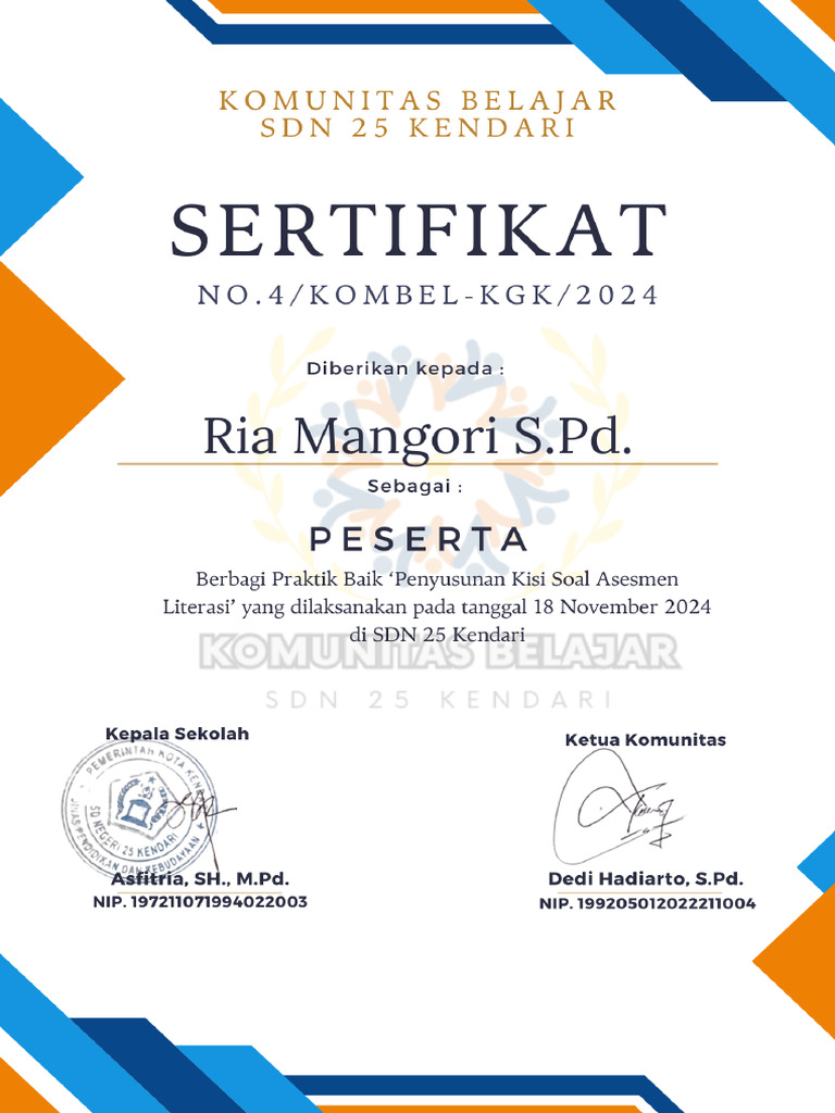 Sertifikat Kombel | PDF