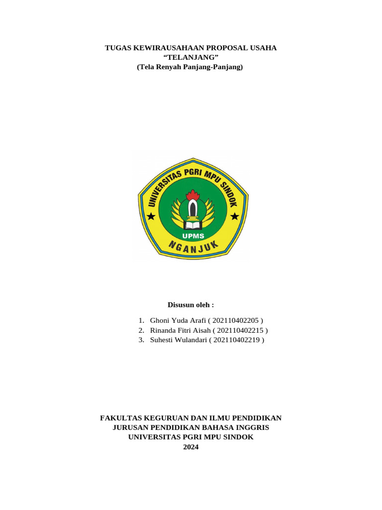 Proposal Usaha Camilan Tela Renyah | PDF