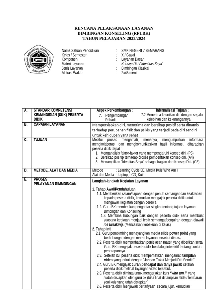 1. BKL X Identitas Saya | PDF