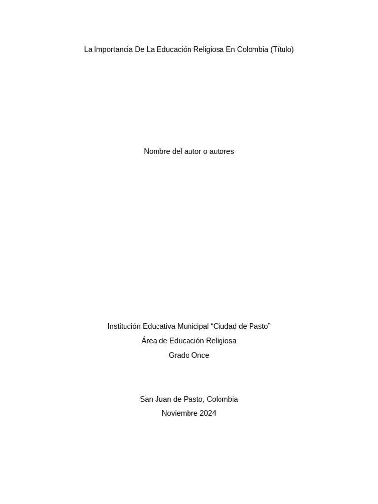 Ejemplo de Portada Normas Apa | PDF