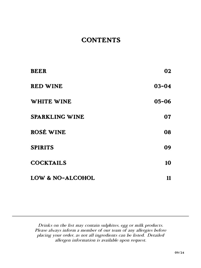 Comprehensive Drinks Menu Overview | PDF | Beer | Ale