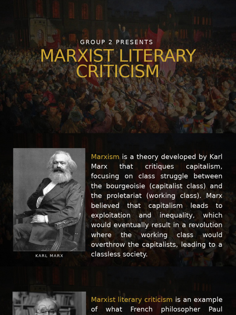 Marxist Literary Criticism Group 2 | PDF | Marxism | Ideologies