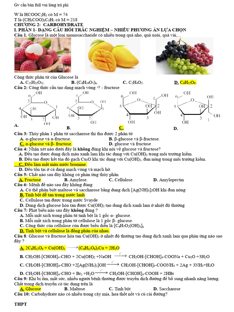 De-cuong-on-tap-cuoi-HK1-Hoa-BAN DOC THU FREE | PDF