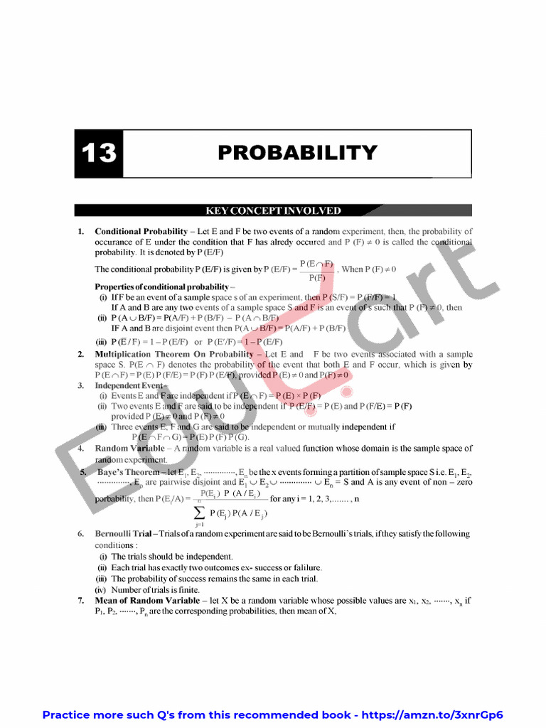 Class 12 Maths Formula Chapter-13 | PDF