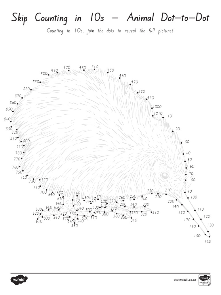 NZ M 2548604 Stage 4 Skip Counting in 10s Animal Dot To Dots - Ver - 4 ...