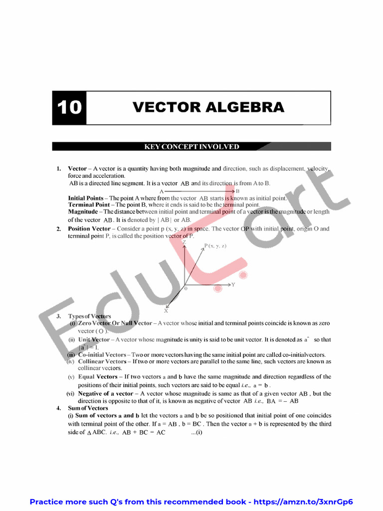 Class 12 Maths Formula Chapter-10 | PDF