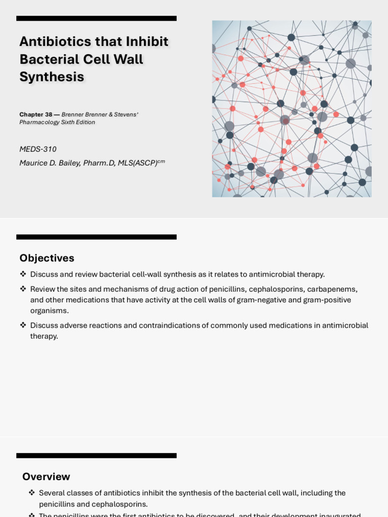 Antibiotics That Inhibit Bacterial Cell Wall Synthesis (Chapter 38 ...