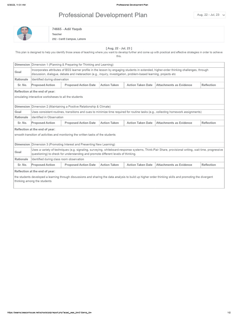 Professional Development Plan | PDF | Learning | Cognition