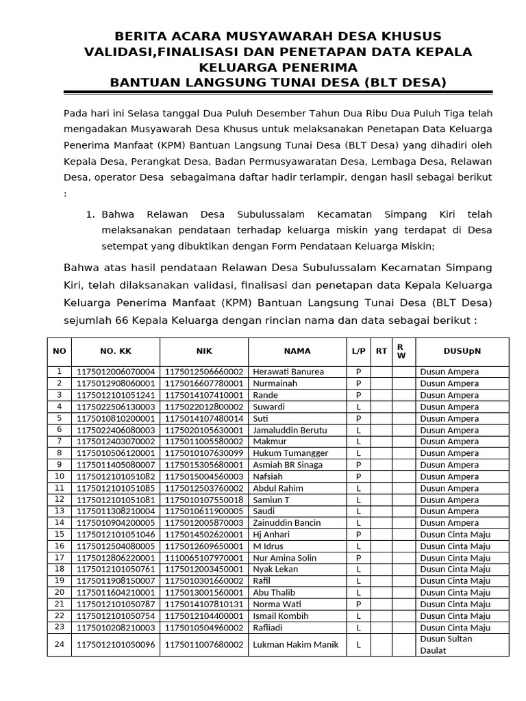 BERITA-ACARA-PENETAPAN-BLT-2022 (2) | PDF