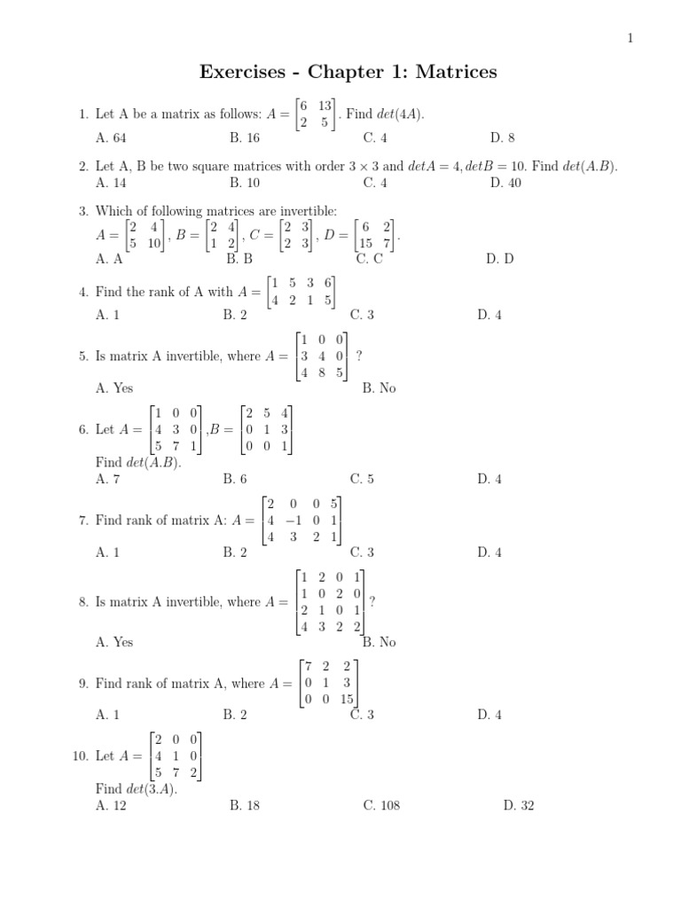 Exercise_C1_math | PDF | Matrix (Mathematics) | Mathematical Analysis