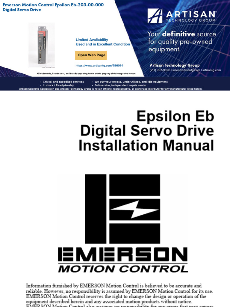 Epsilon Eb Digital Servo Drive Manual | PDF | Electromagnetic ...