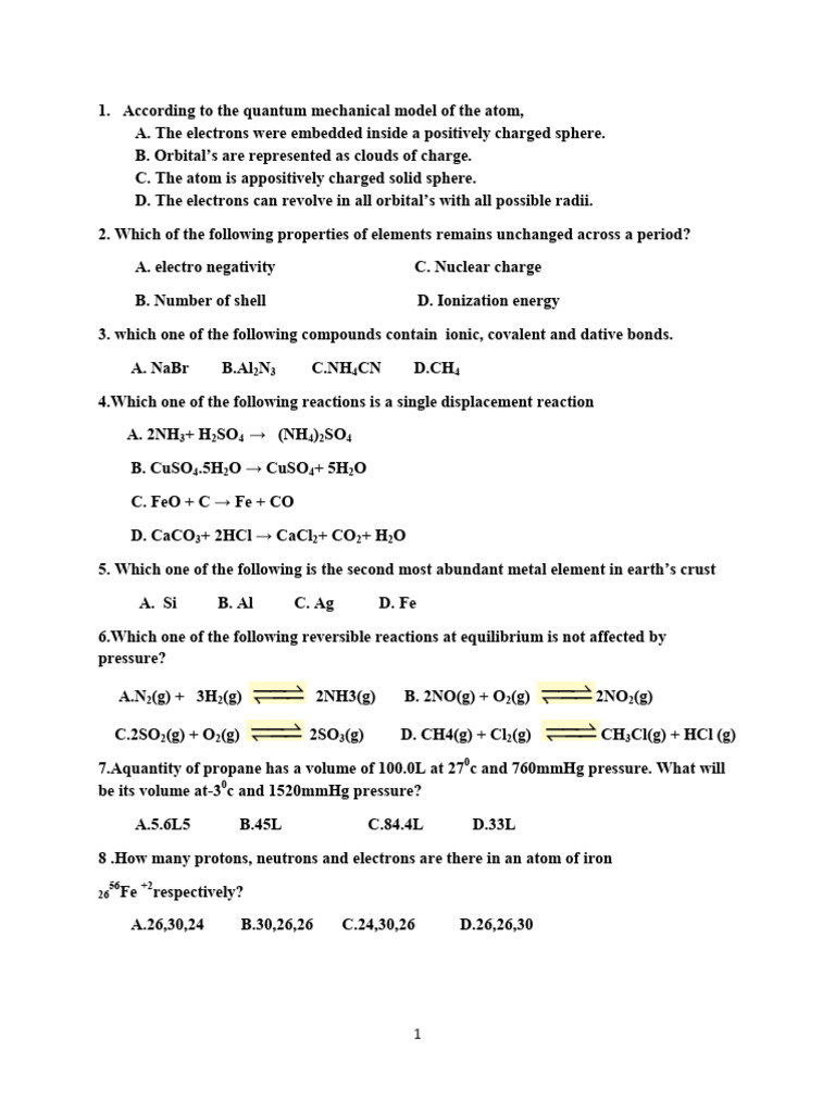 Grade 12 Chemistry Exam Model 2016 | PDF | Acid | Alkene