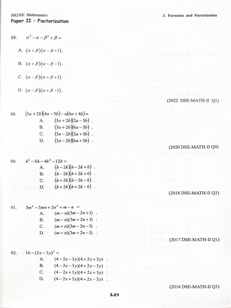 Formulae And Factorization Ii Pdf