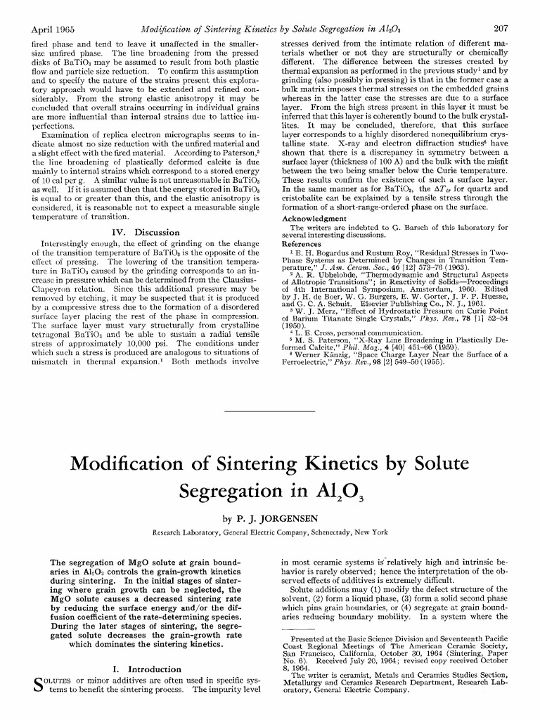 jorgensen1965 | PDF | Sintering | Diffusion